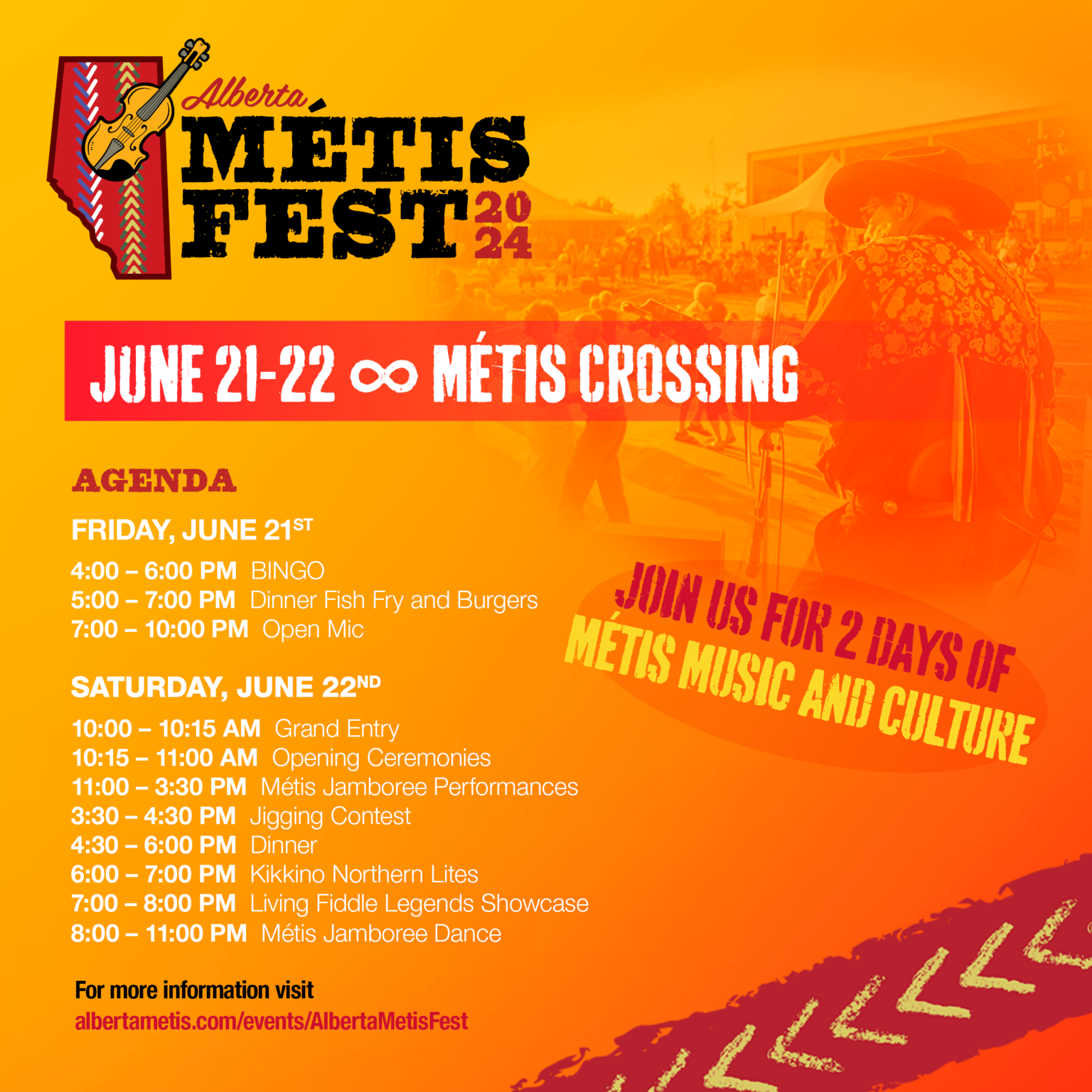 Alberta Métis Fest, Métis Crossing June 24 - 26